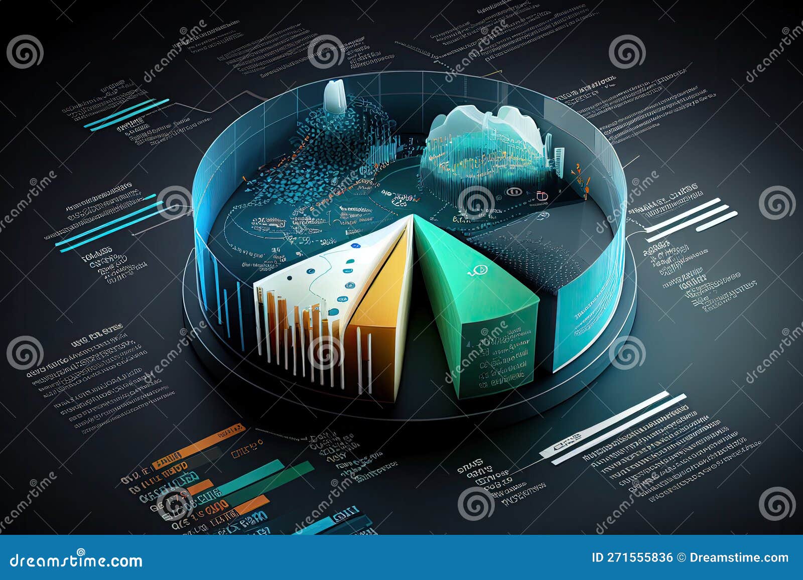 Big Data Analytics Report. Infographic with Graph and Chart on Abstract ...