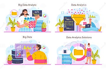 Big Data Analytics Set. Big Data from Different Sources Chart or Graph ...