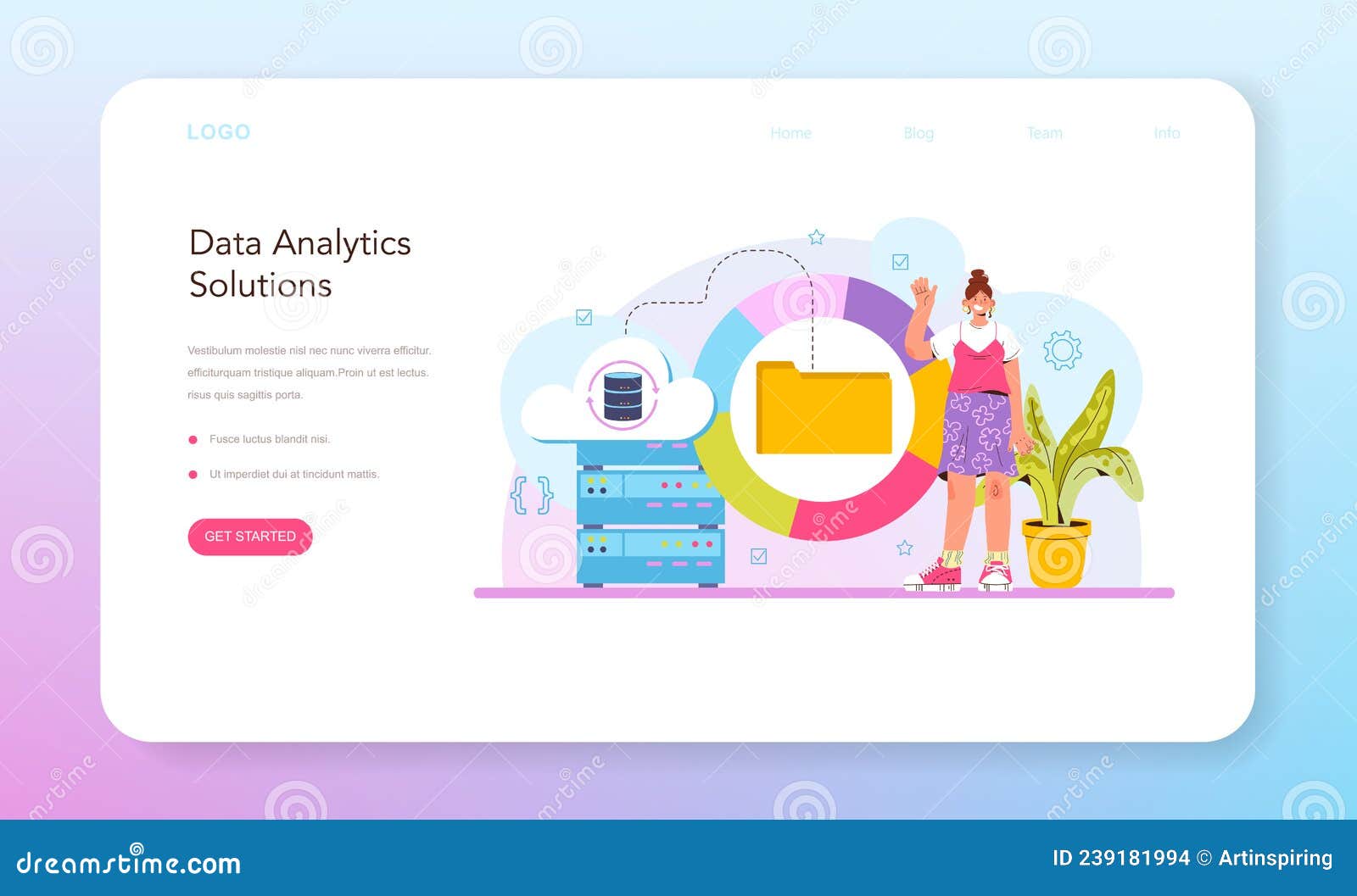 Big Data Analytics Web Banner or Landing Page. Big Data from Different ...