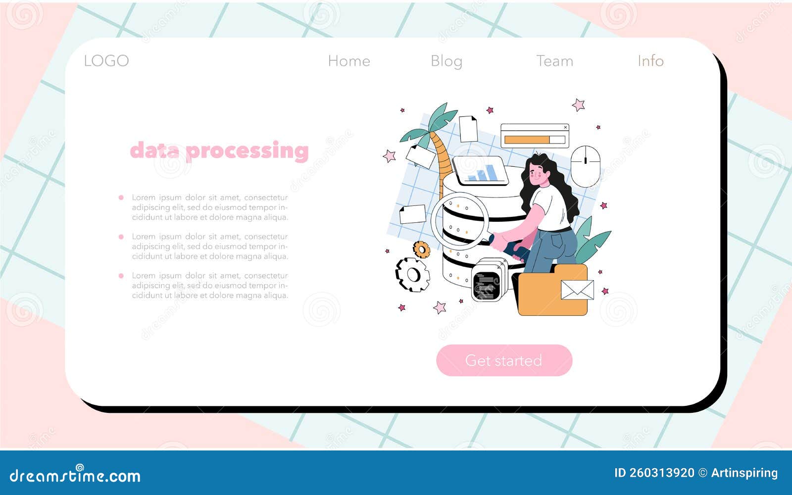 Big Data Analytics Web Banner or Landing Page. Big Data Specialist ...