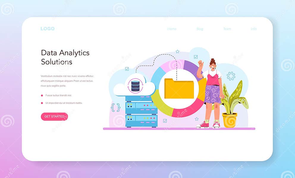 Big Data Analytics Web Banner Oder Landing Page. Big Data Aus Verschiedenen Vektor Abbildung ...