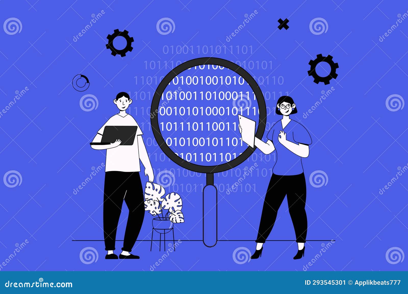 Big Data Analytics Web Concept with Character Scene in Flat Design ...