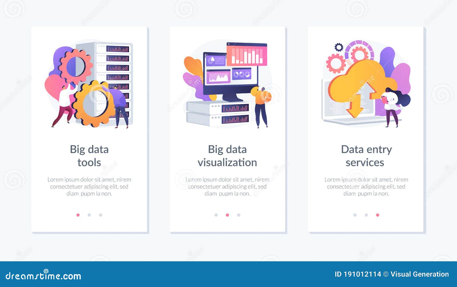 Big Data App Interface Template. Stock Vector - Illustration of large ...