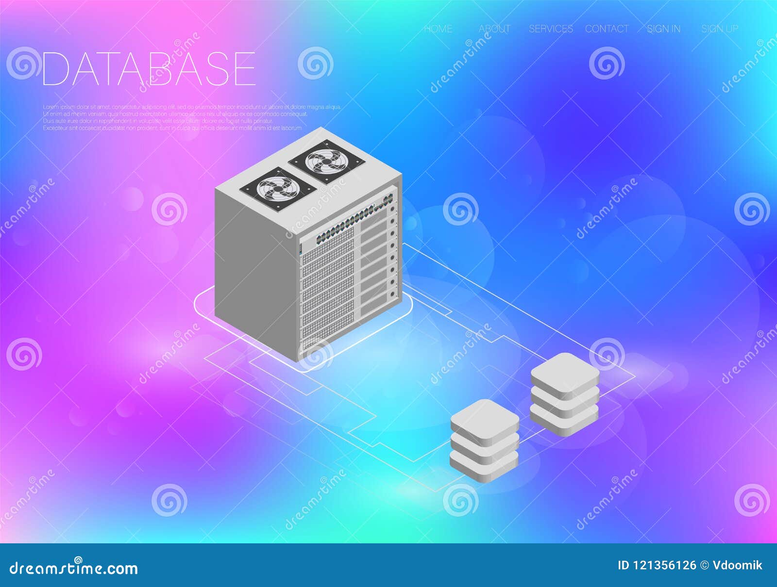 Big Data Background Vector Illustration. Data. Flat Icon. Data Flow ...