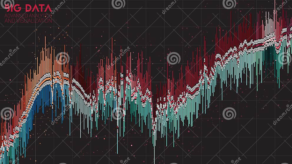 Big Data Bar Graph. Financial Data Visualization. Intricate Stock ...