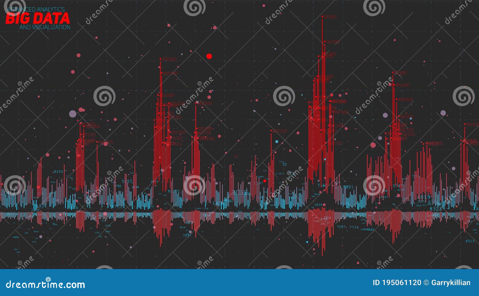 Big Data Bar Graph. Financial Data Visualization. Intricate Stock ...
