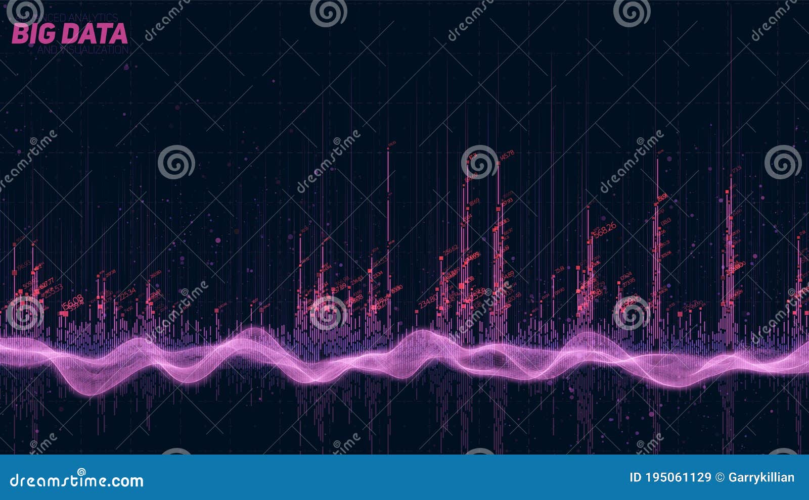 Big Data Bar Graph. Financial Data Visualization. Intricate Stock ...