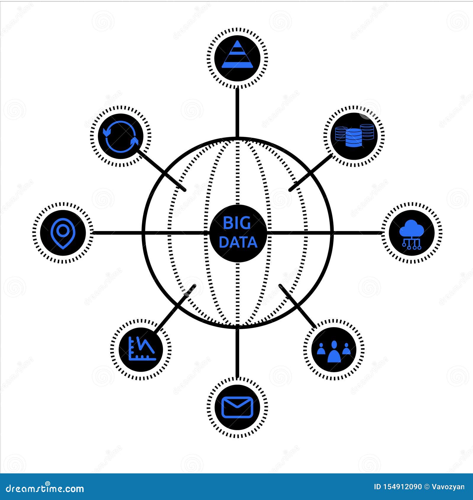 Big Data Black Infographics Stock Vector - Illustration of graph ...