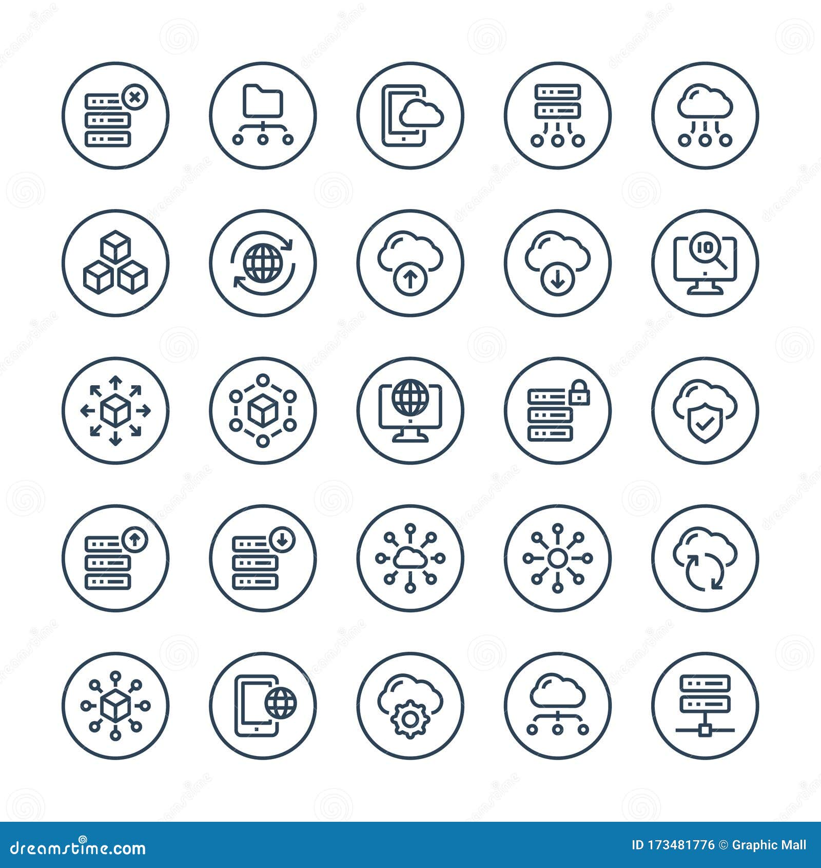 Big Data - 25 icons image. stock vector. Illustration of data - 173481776