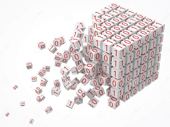 Big Data Blockchain And Technology Concept With Binary Code Cubes 3d Style Vector Illustration