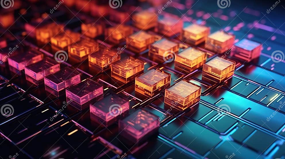 Big Data, Blockchain Technology Isometric, Mobile Phone Data ...