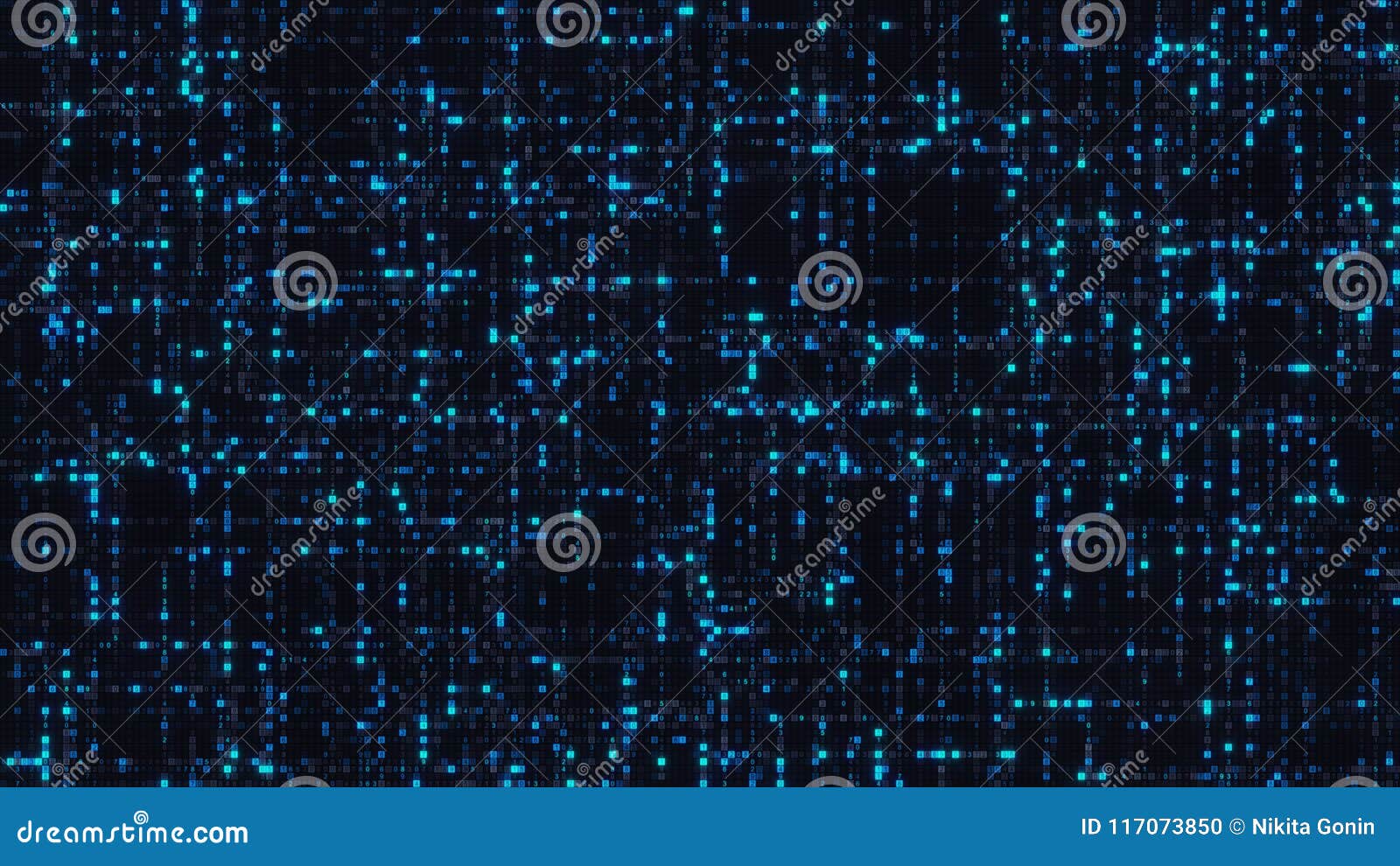 Big Data of Blue Hexadecimal Digit Code Stock Illustration ...