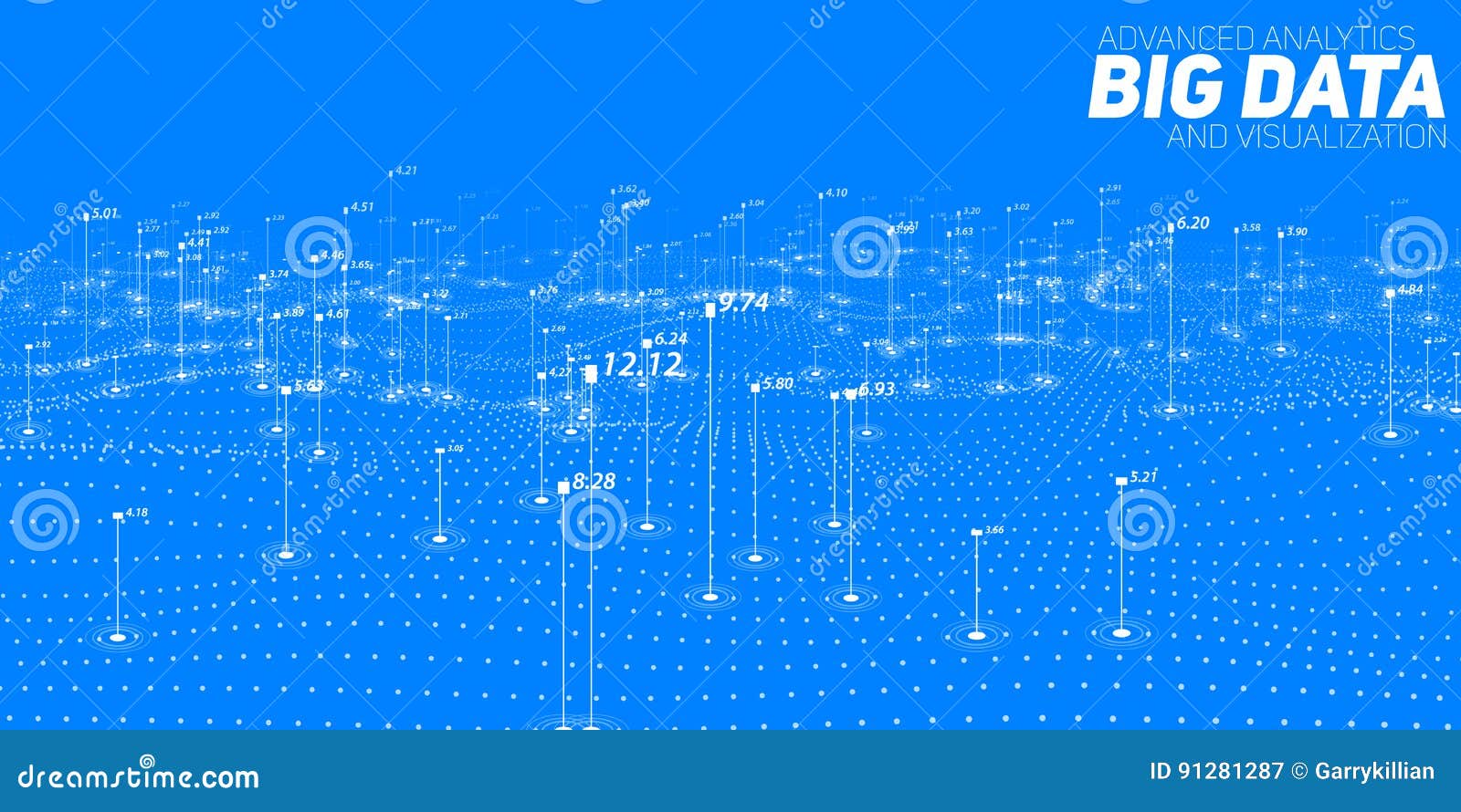 Big Data Blue Plot Visualization. Futuristic Infographic. Information ...
