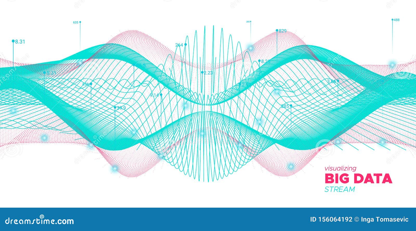 Big Data. Blue Technology Visualization Stock Illustration ...