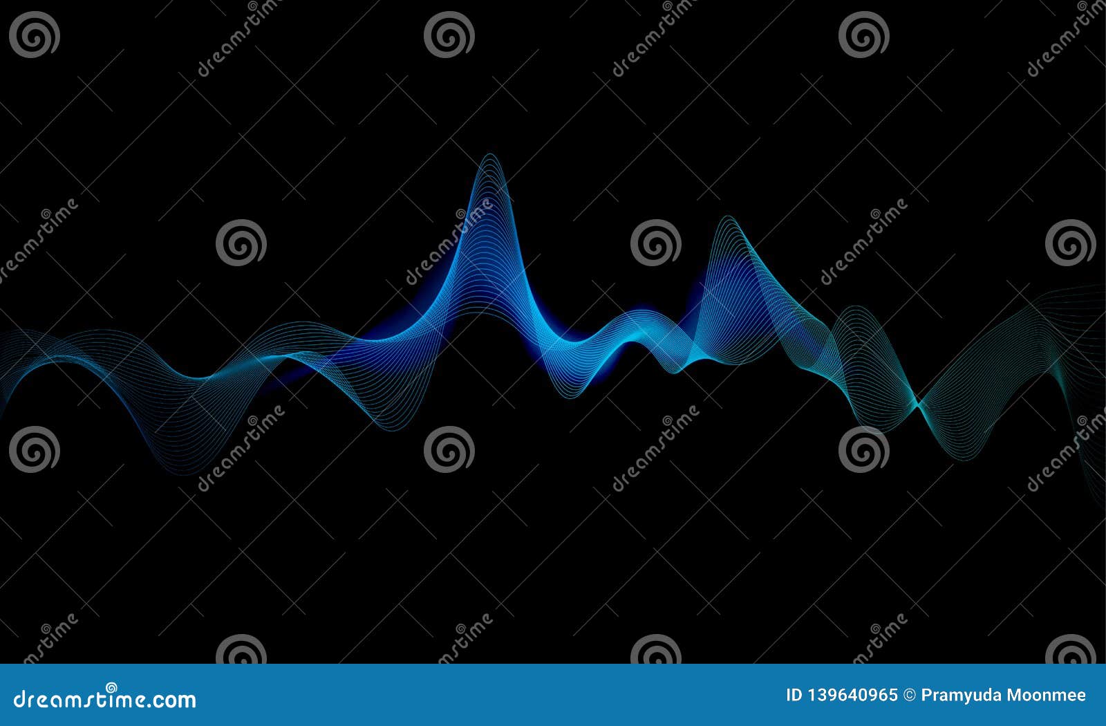 Big Data Blue Wave Visualization. Futuristic Infographic Stock Vector ...