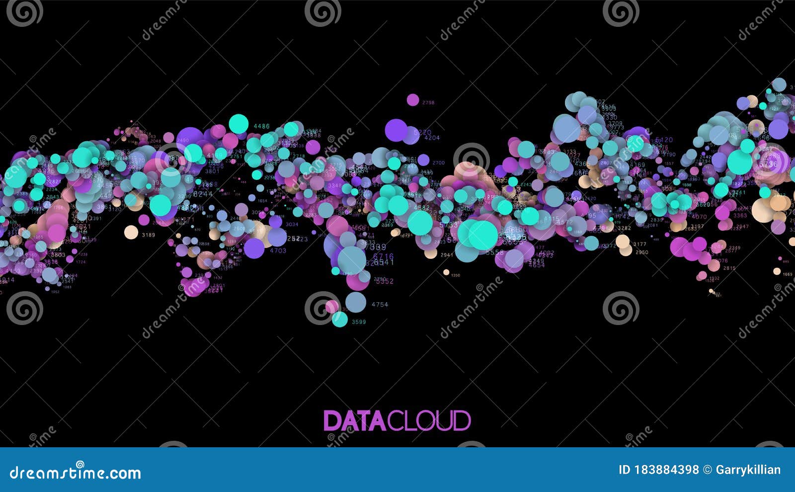 Big Data Blue Wave Visualization. Futuristic Infographic. Information ...