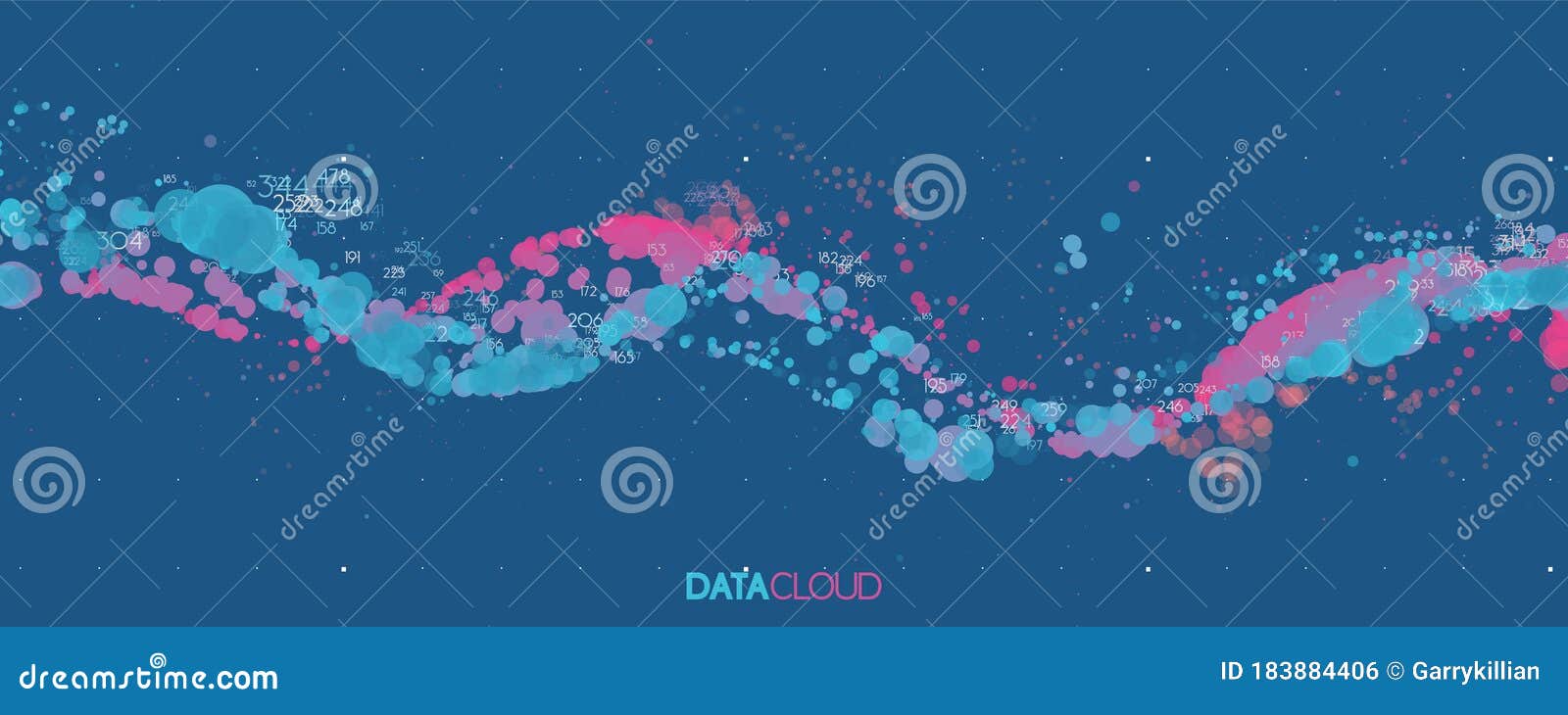 Big Data Blue Wave Visualization. Futuristic Infographic. Information ...