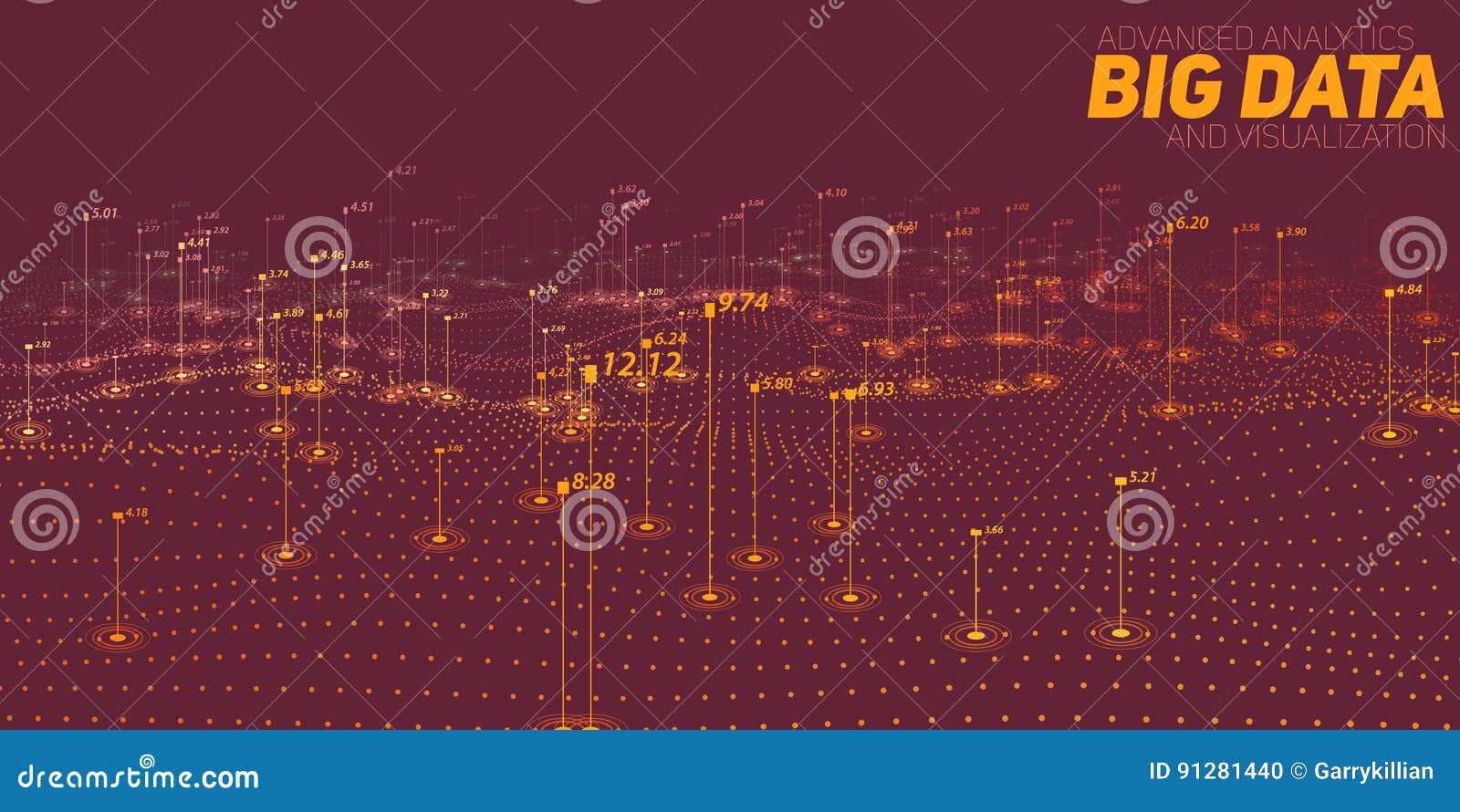 Big Data Brown Plot Visualization. Futuristic Infographic. Information ...