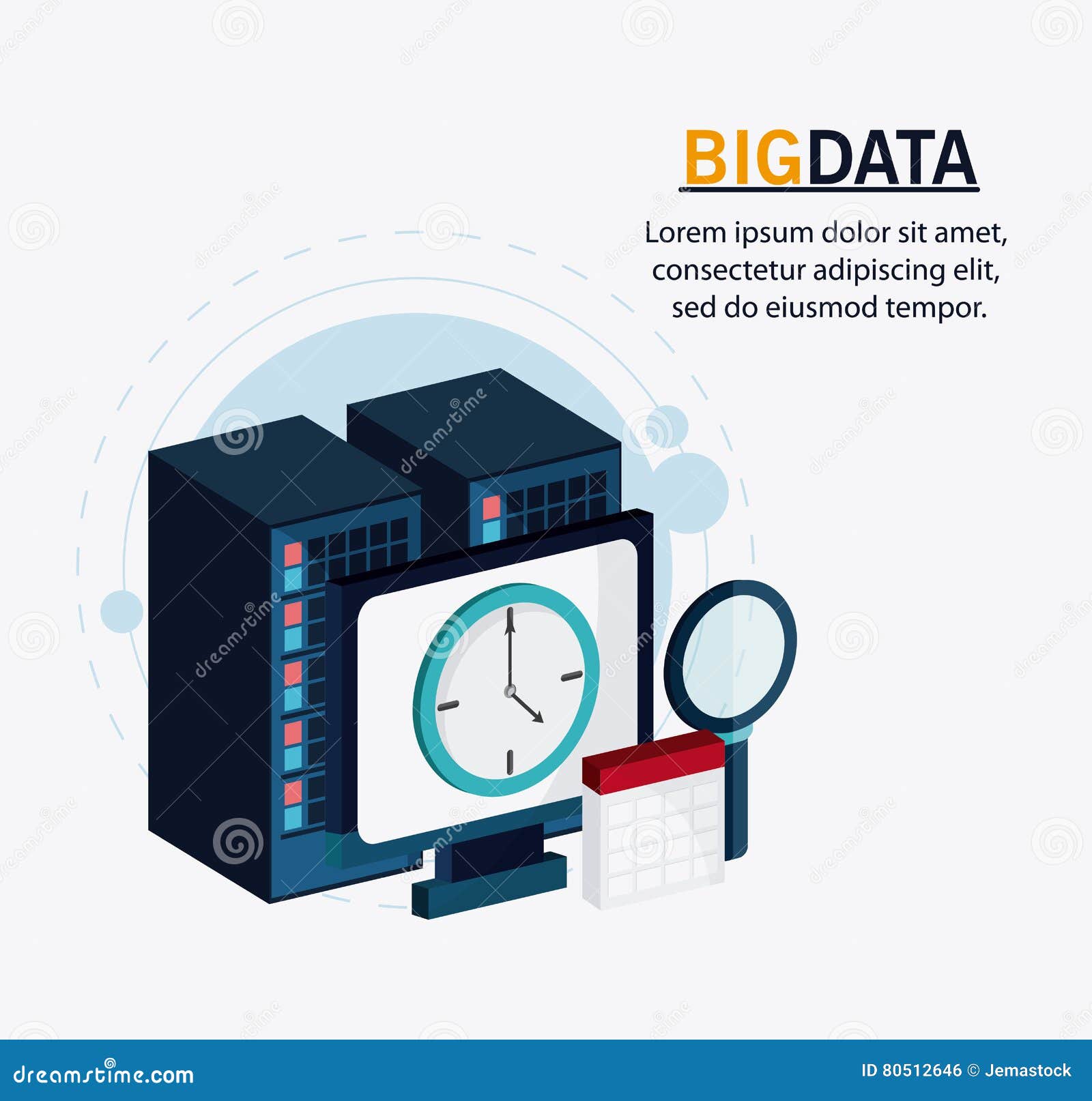 Big Data Center Base and Web Hosting Icon Set Stock Vector ...