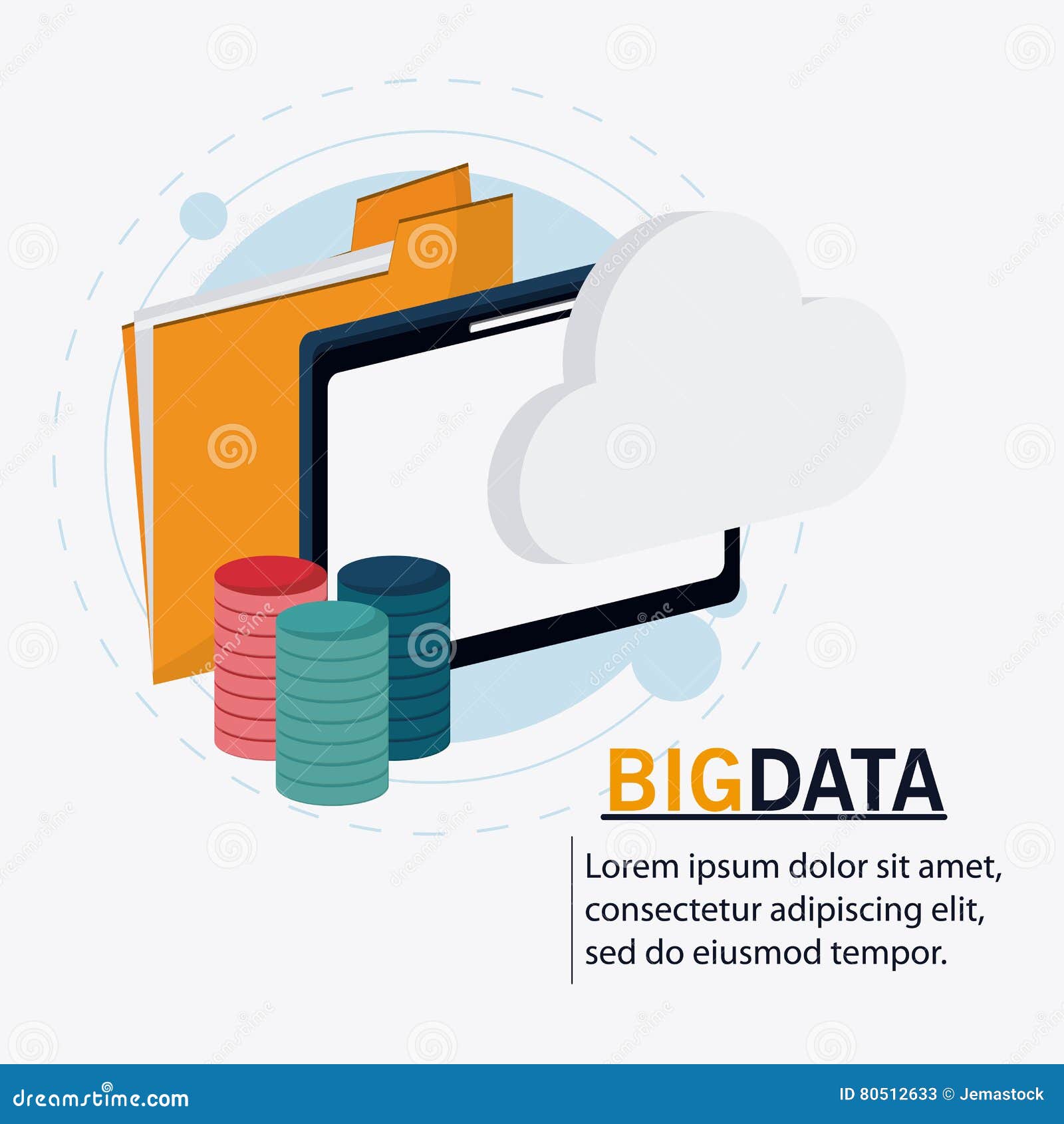 Big Data Center Base and Web Hosting Icon Set Stock Vector ...