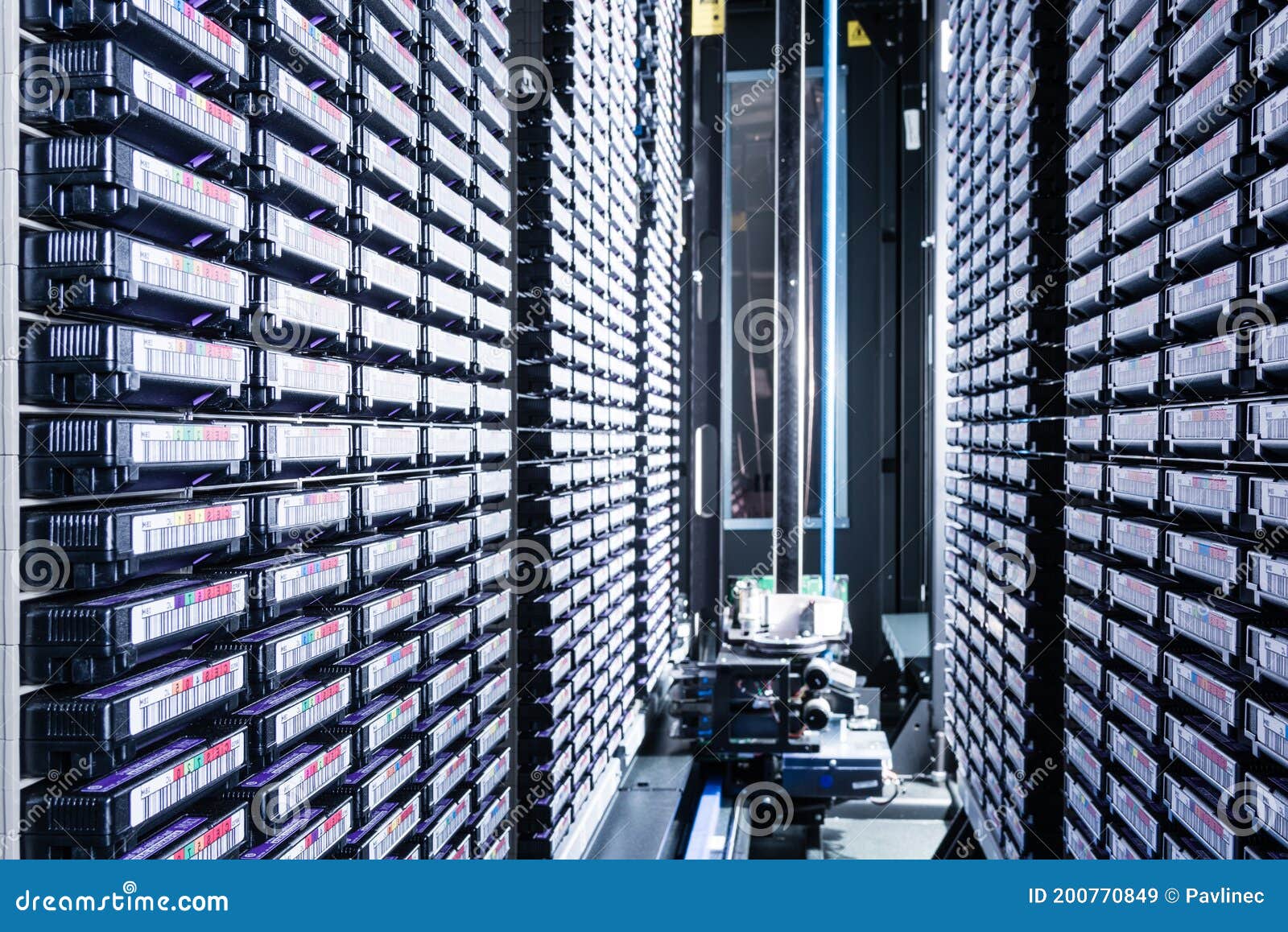 Big Data Center Storage with Full of Rack Servers Stock Image - Image ...