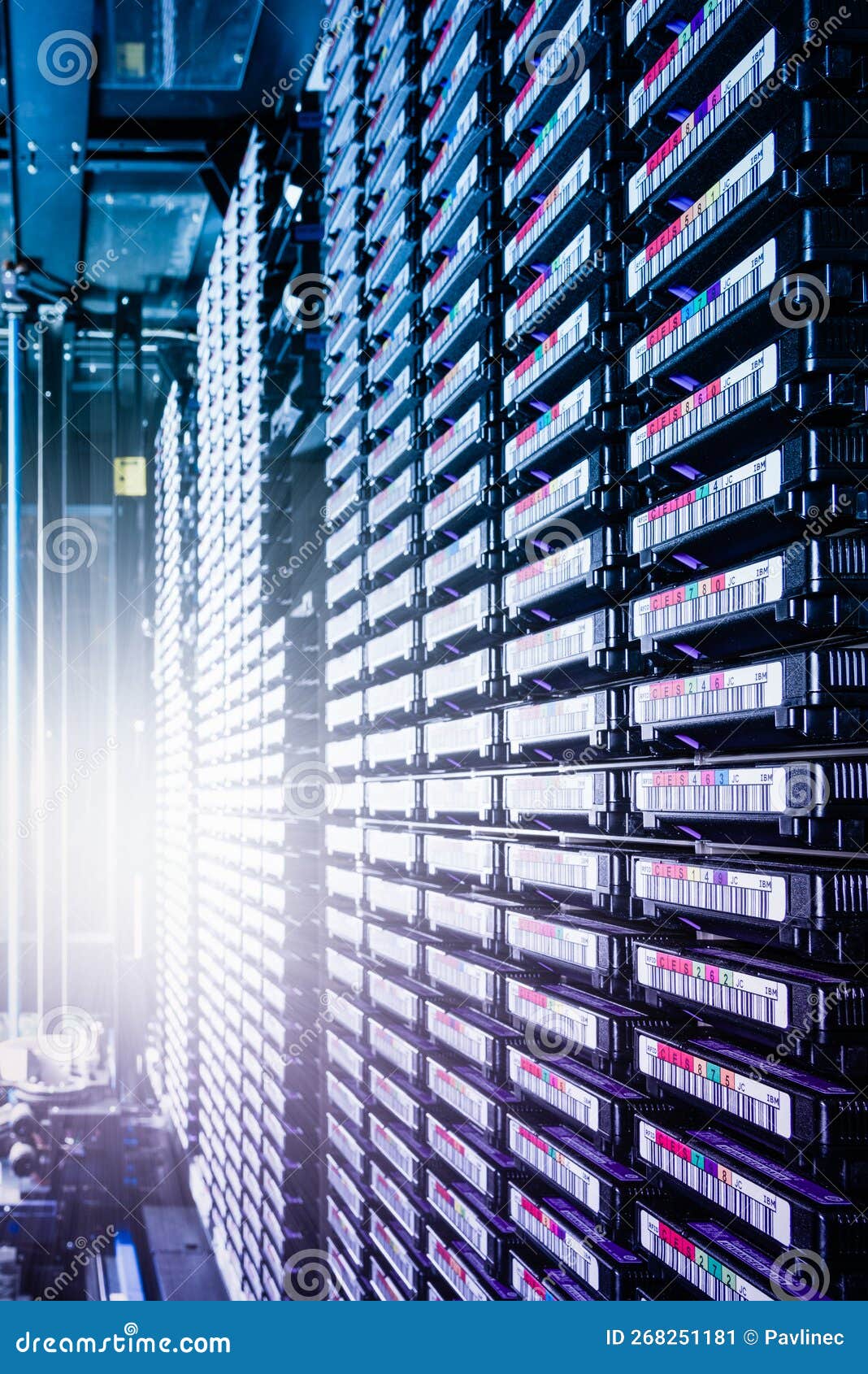 Big Data Center Storage with Full of Rack Servers Stock Image - Image ...
