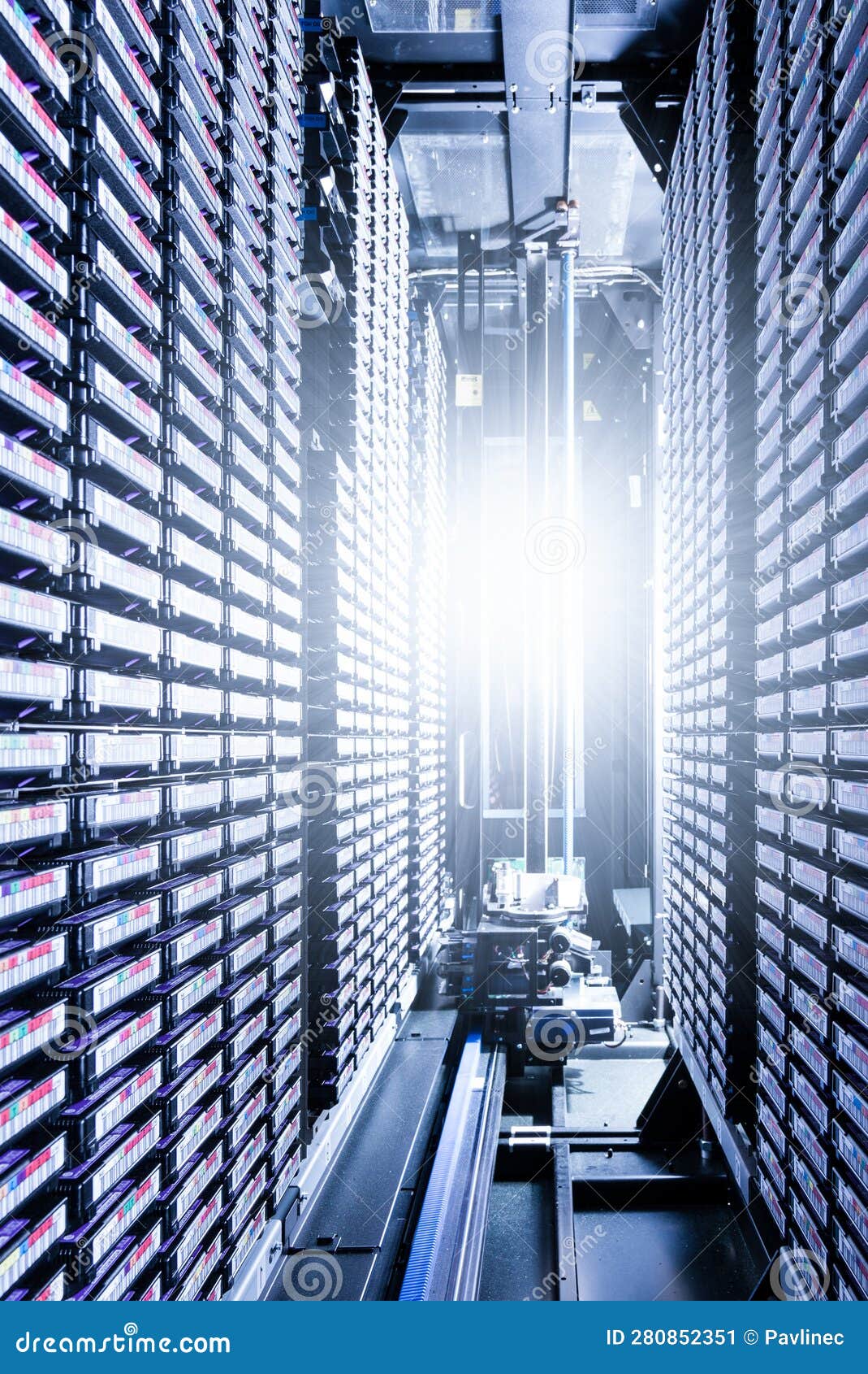 Big Data Center Storage with Full of Rack Servers Stock Image - Image ...