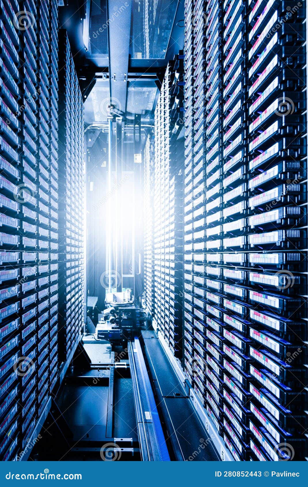 Big Data Center Storage with Full of Rack Servers Stock Image - Image ...