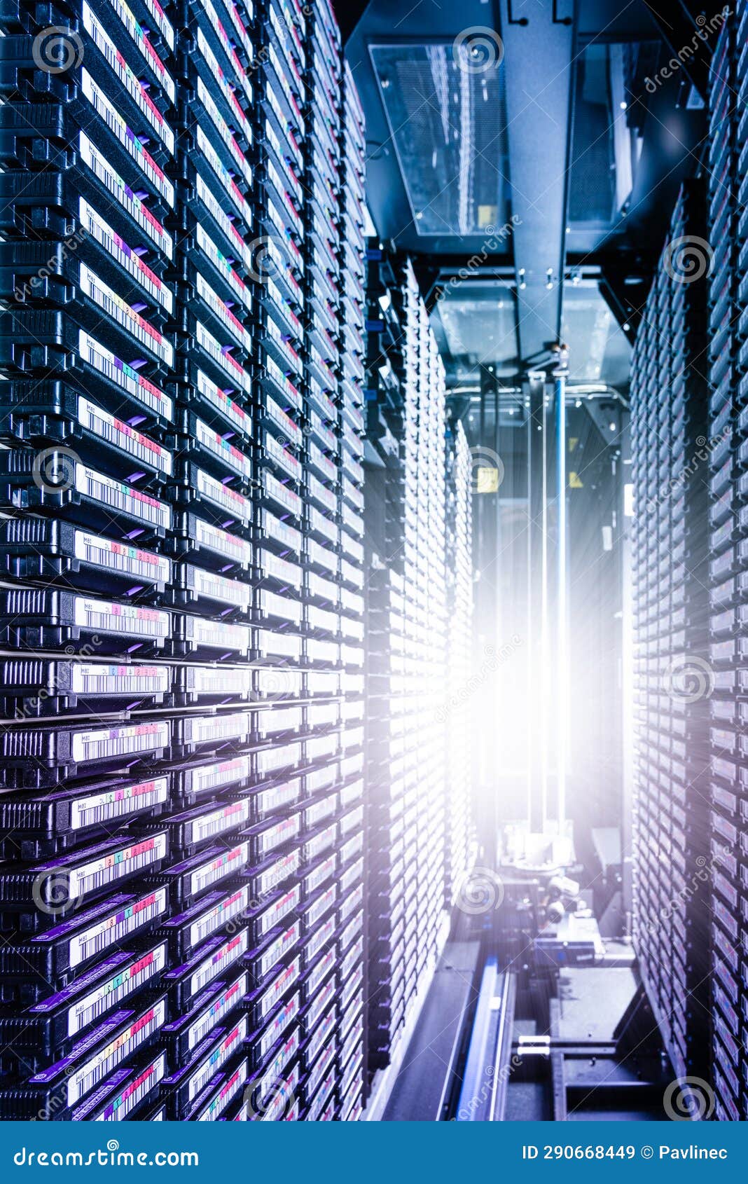 Big Data Center Storage with Full of Rack Servers Stock Image - Image ...