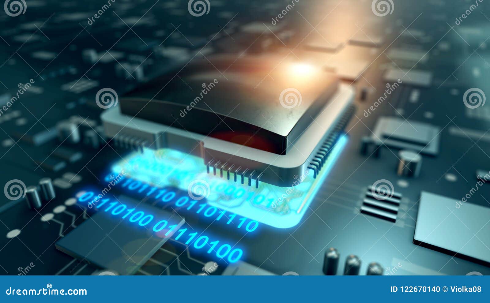 Big Data Chip Background Concept Stock Illustration - Illustration of ...