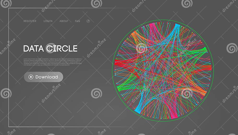 Big Data Circle Blockchain Technology Background. Neural Network ...