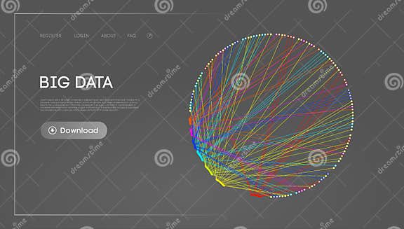 Big Data Circle Blockchain Technology Background. Neural Network Digital Background Stock Vector ...