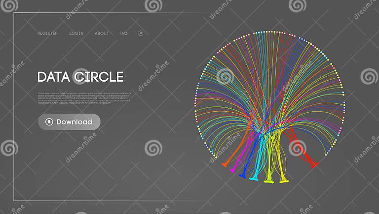 Big Data Circle Blockchain Technology Background. Neural Network Digital Background Stock ...