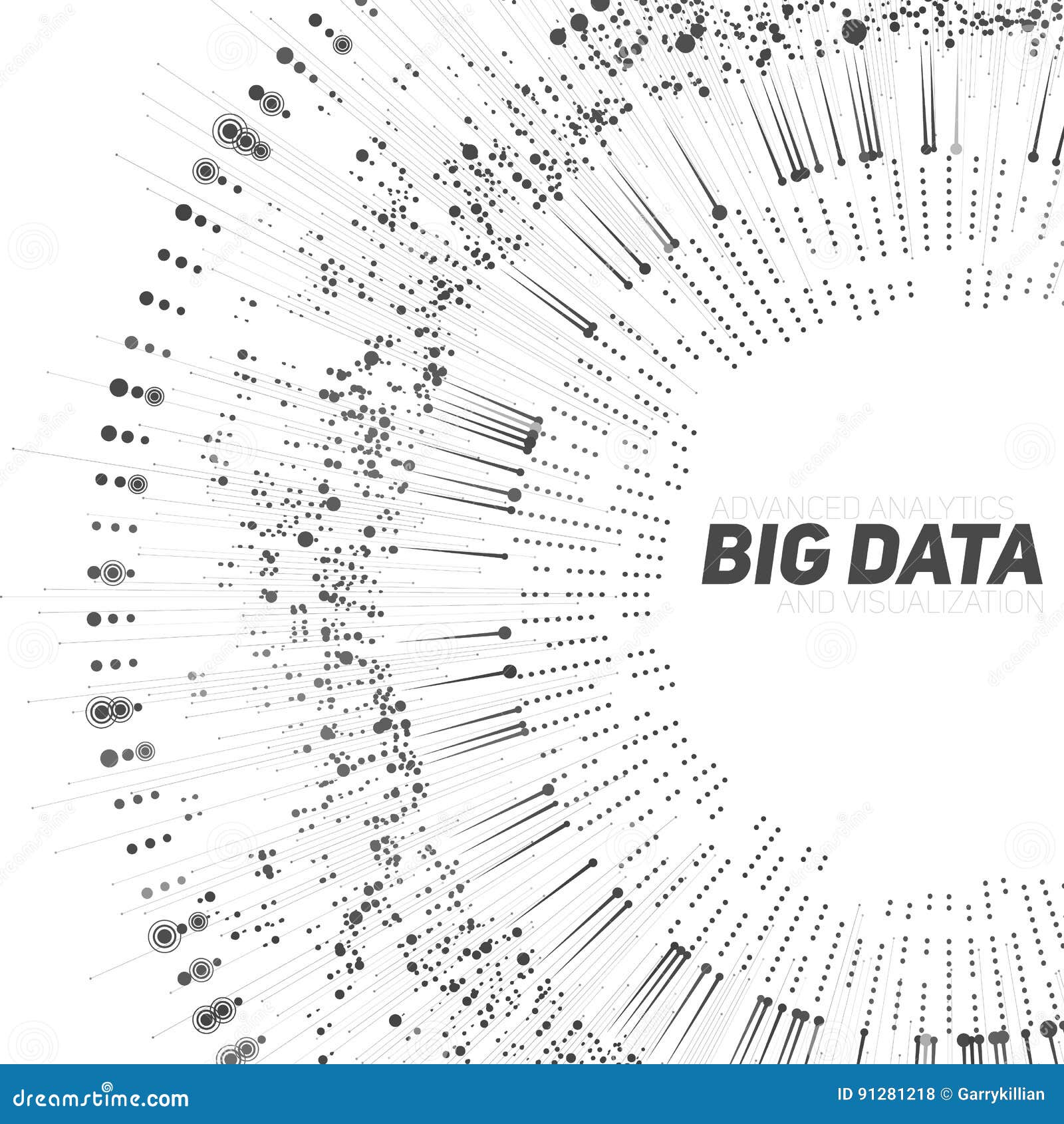 Big Data Grayscale Plot Visualization. Futuristic Infographic ...