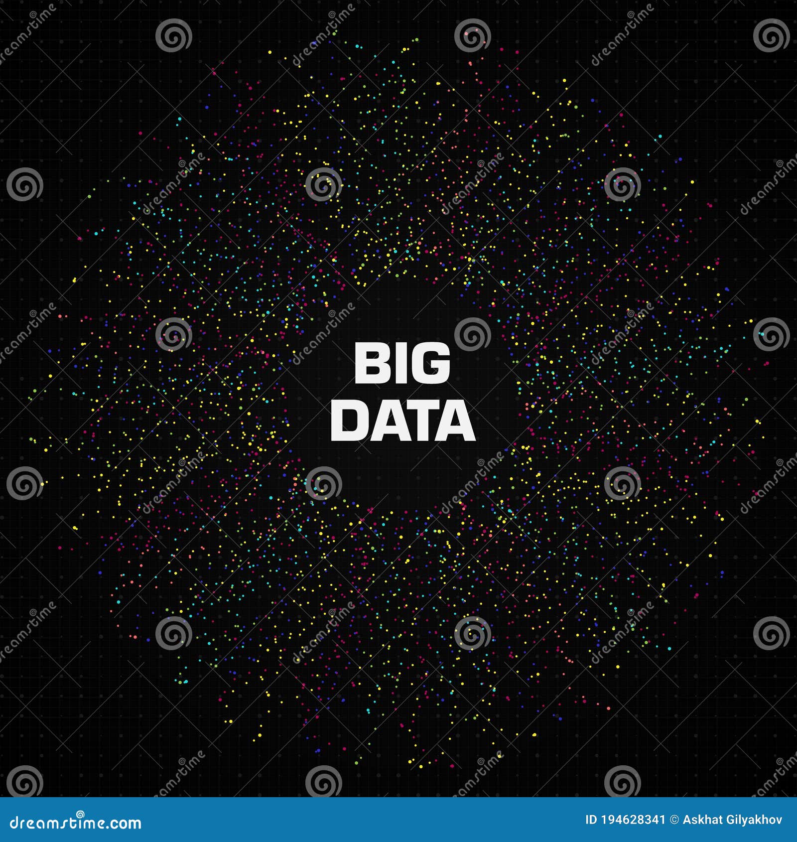 Big Data Circular Visualization with a Lot of Dots and Copy Space ...