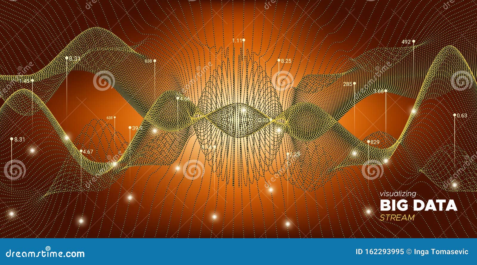 Big Data Cloud. Background Statistic. Big Data Cartoon Vector ...