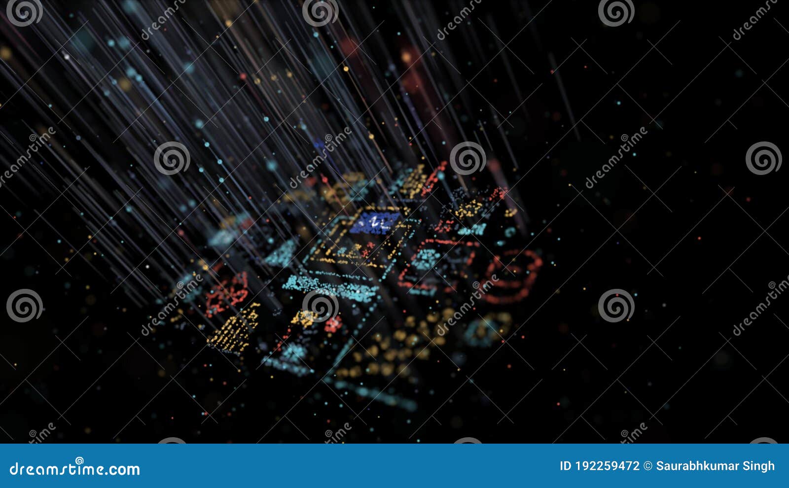 Big Data Cloud Computing Abstract 3D Rendering and 3d Illustration ...