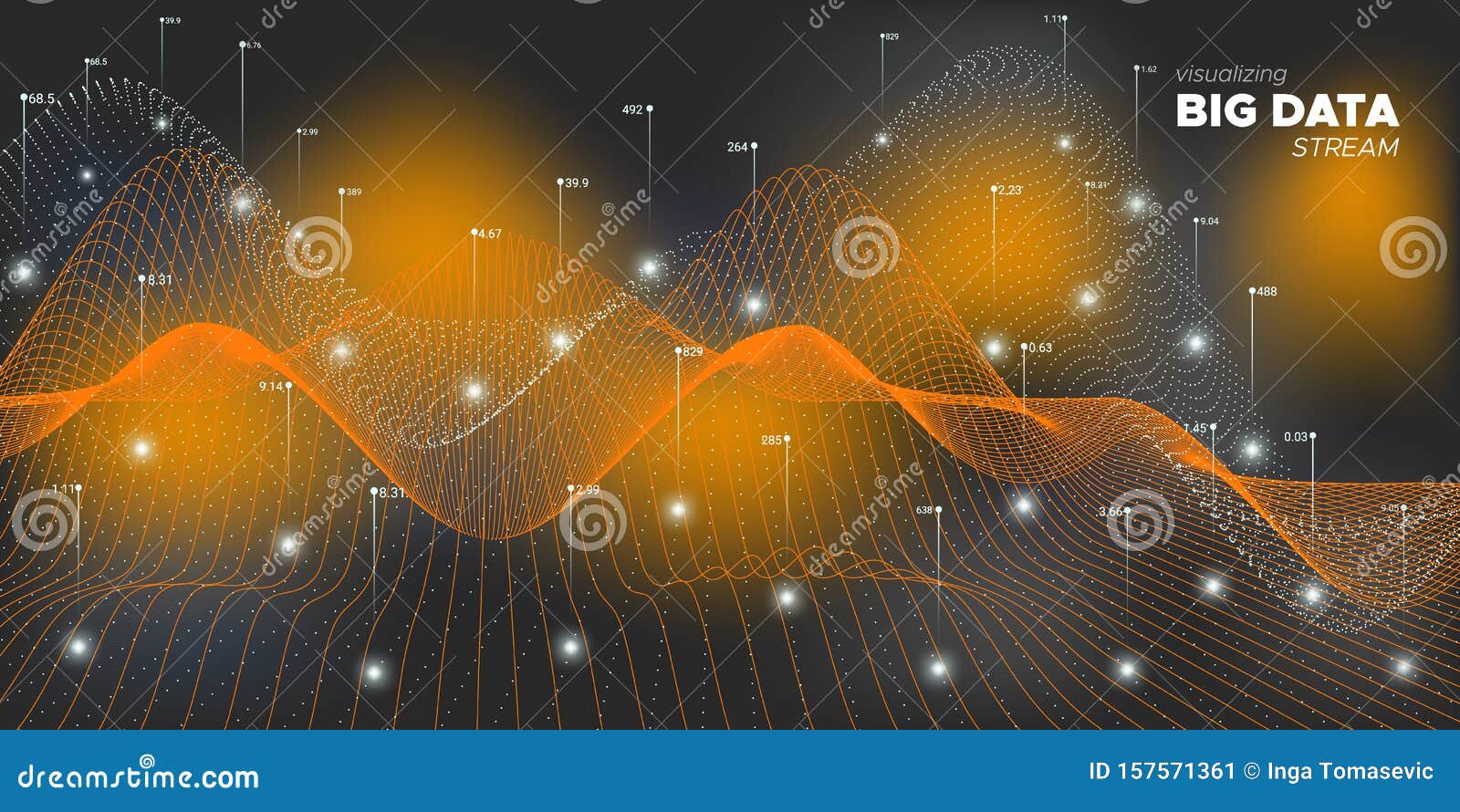 Big Data Cloud. Matrix Visualization Stock Vector - Illustration of ...