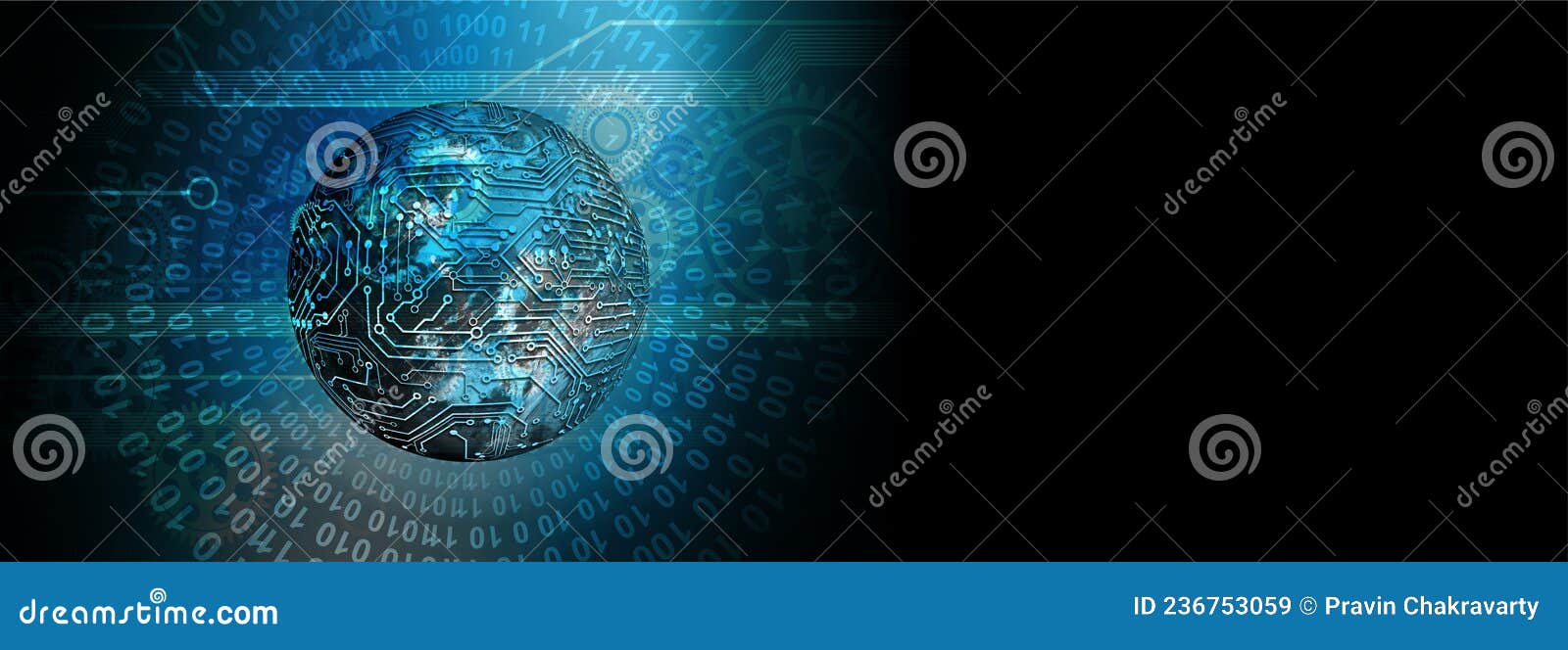Big Data Cogs Circuit Global Background Flowing Number One And Zero Text In Binary Code Format