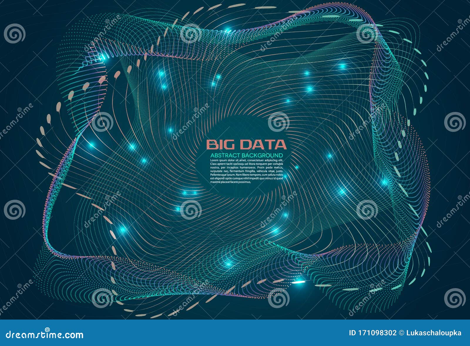 Big Data Colorful Abstract Vector Background. Particle Dot and Line ...
