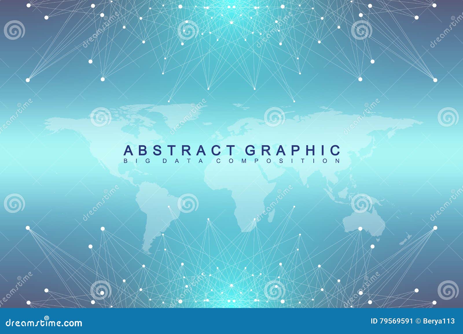 Big Data Complex. Graphic Abstract Background Communication. Perspective Backdrop with World Map ...