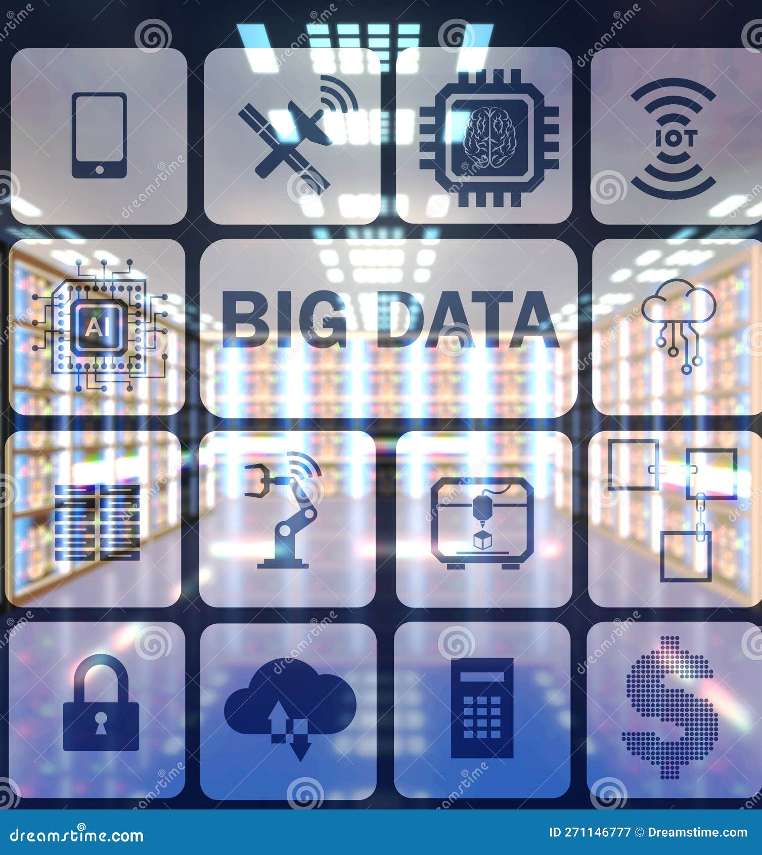 Big Data Computing Concept of Modern it Technology Stock Image - Image ...