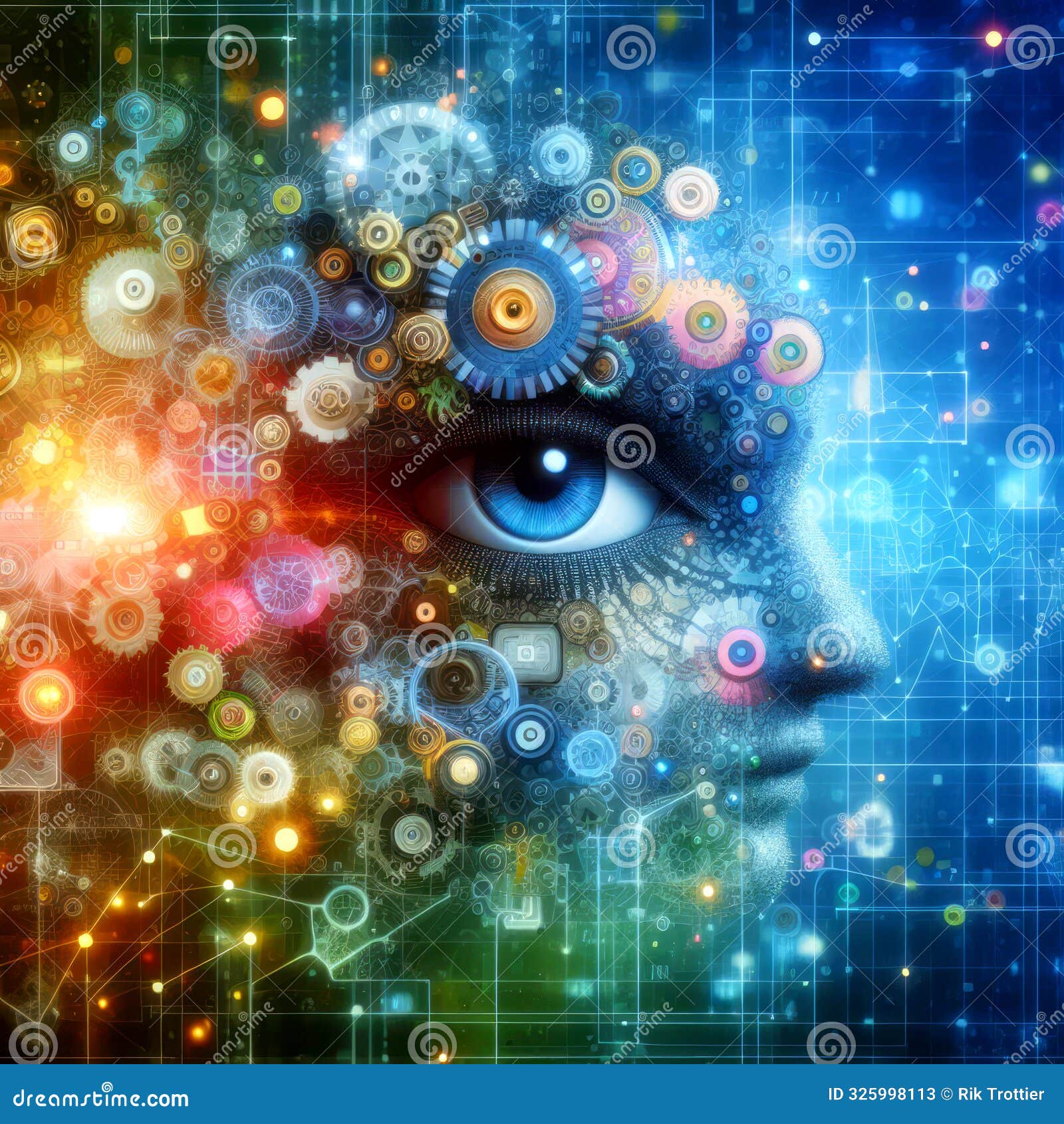 Data and Machine Learning Abstract Concept Stock Illustration ...