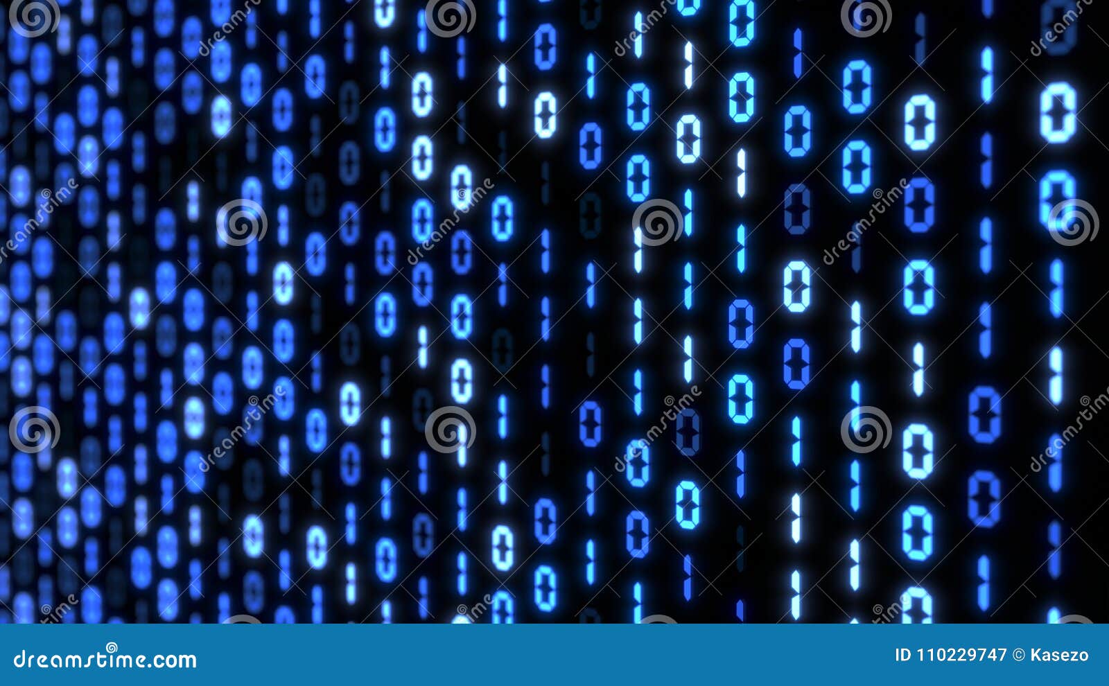 Big Data Concept with Binary Code. Glowing Digital Numbers 3d ...