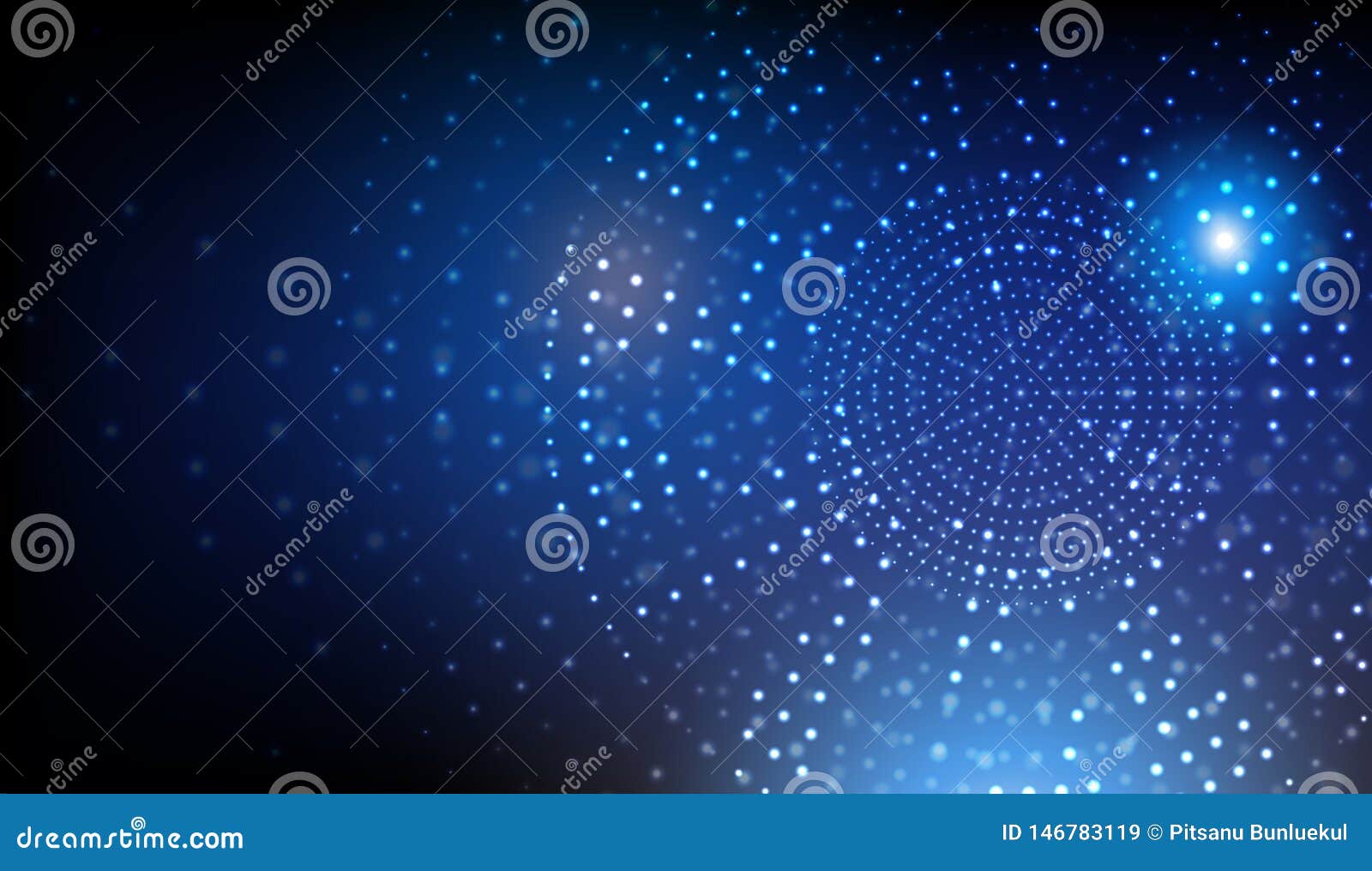 Big Data Concept, Blue and White Lights on Circle Formation Stock ...