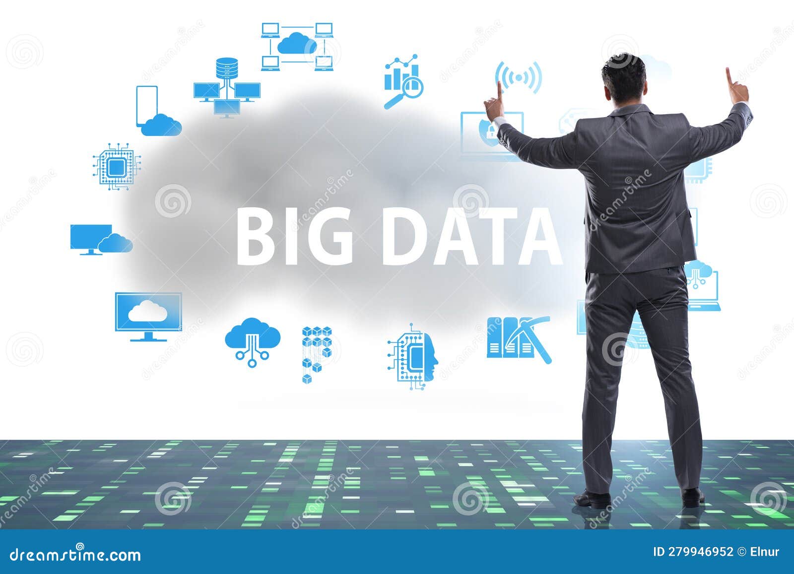 Big Data Concept with Business People Stock Photo - Image of cyber ...