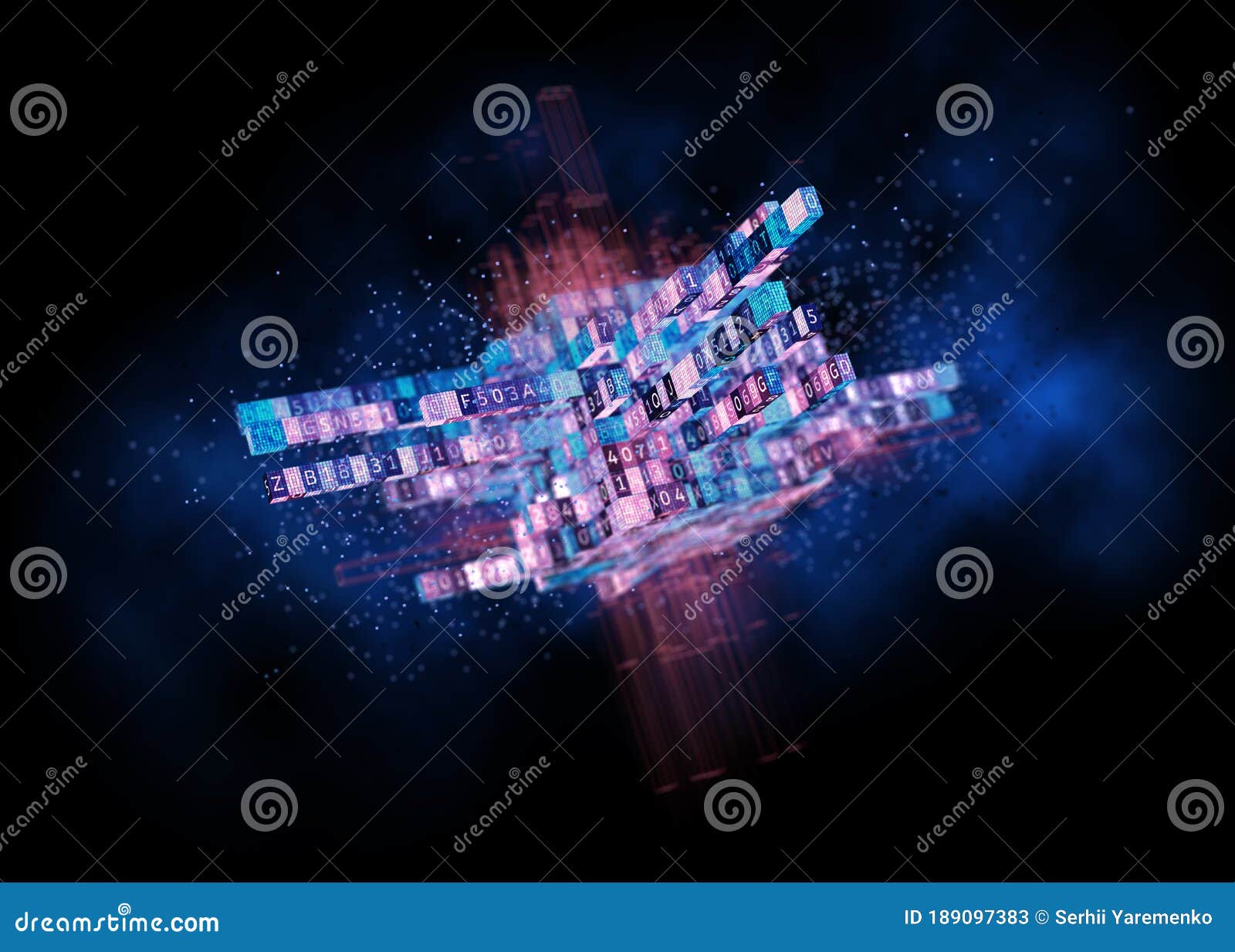 Big Data Concept. Digital Cube with Program Code for Machine Learning ...