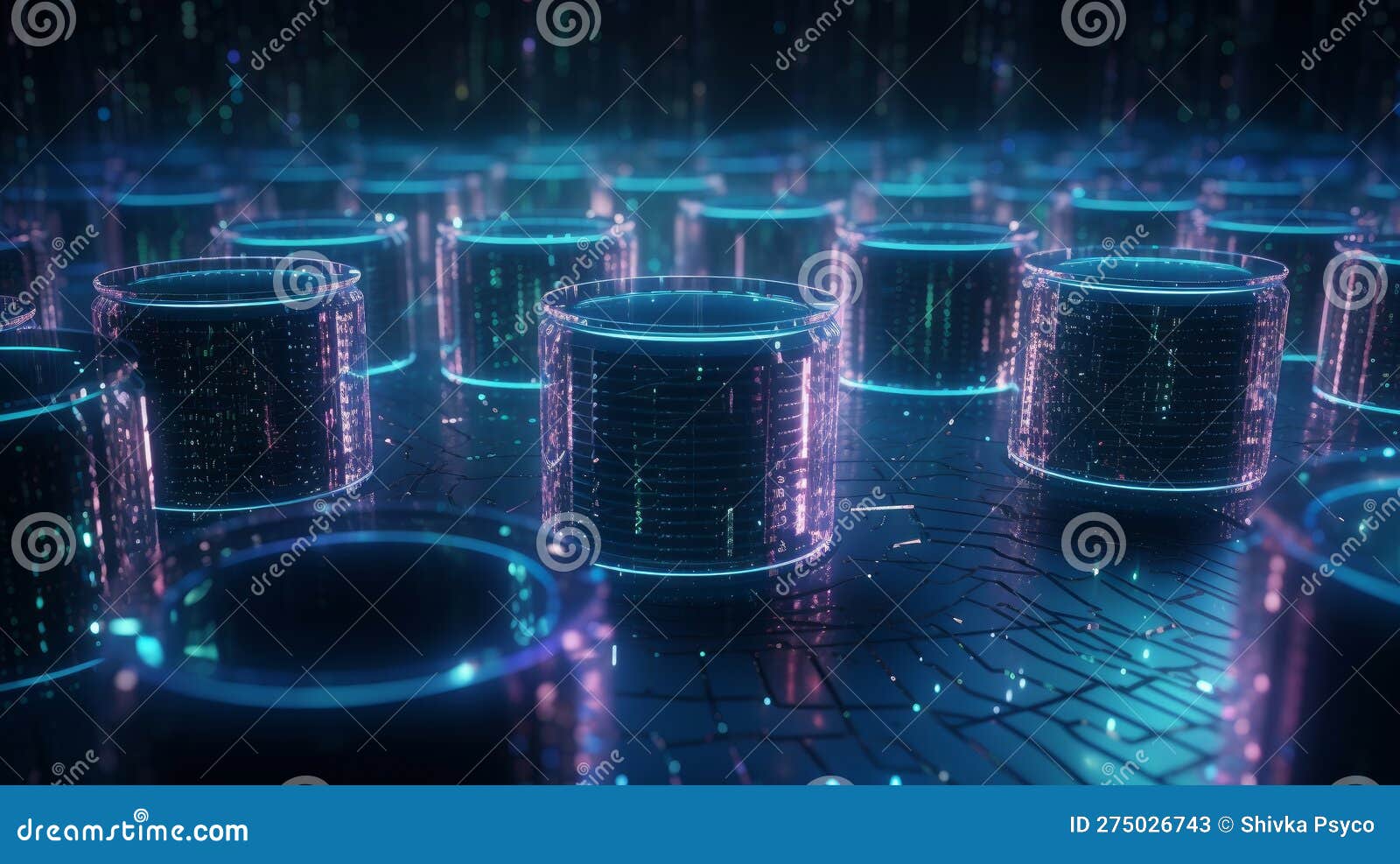 Big Data Concept Digital Data Flow Transferring Close Up Generative AI ...