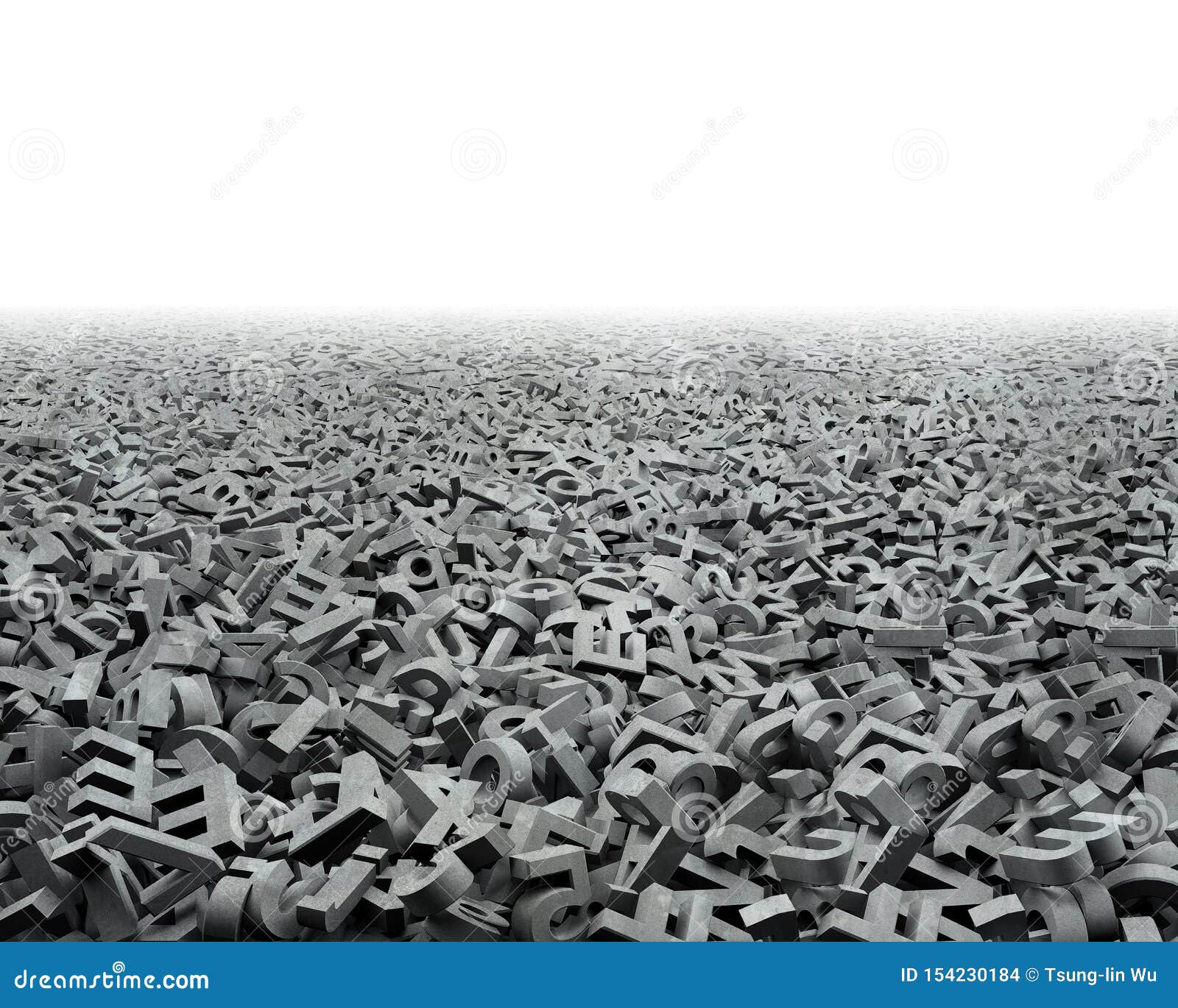 Big Data Concept, Huge Gray Characters, 3D Rendering Stock Illustration ...