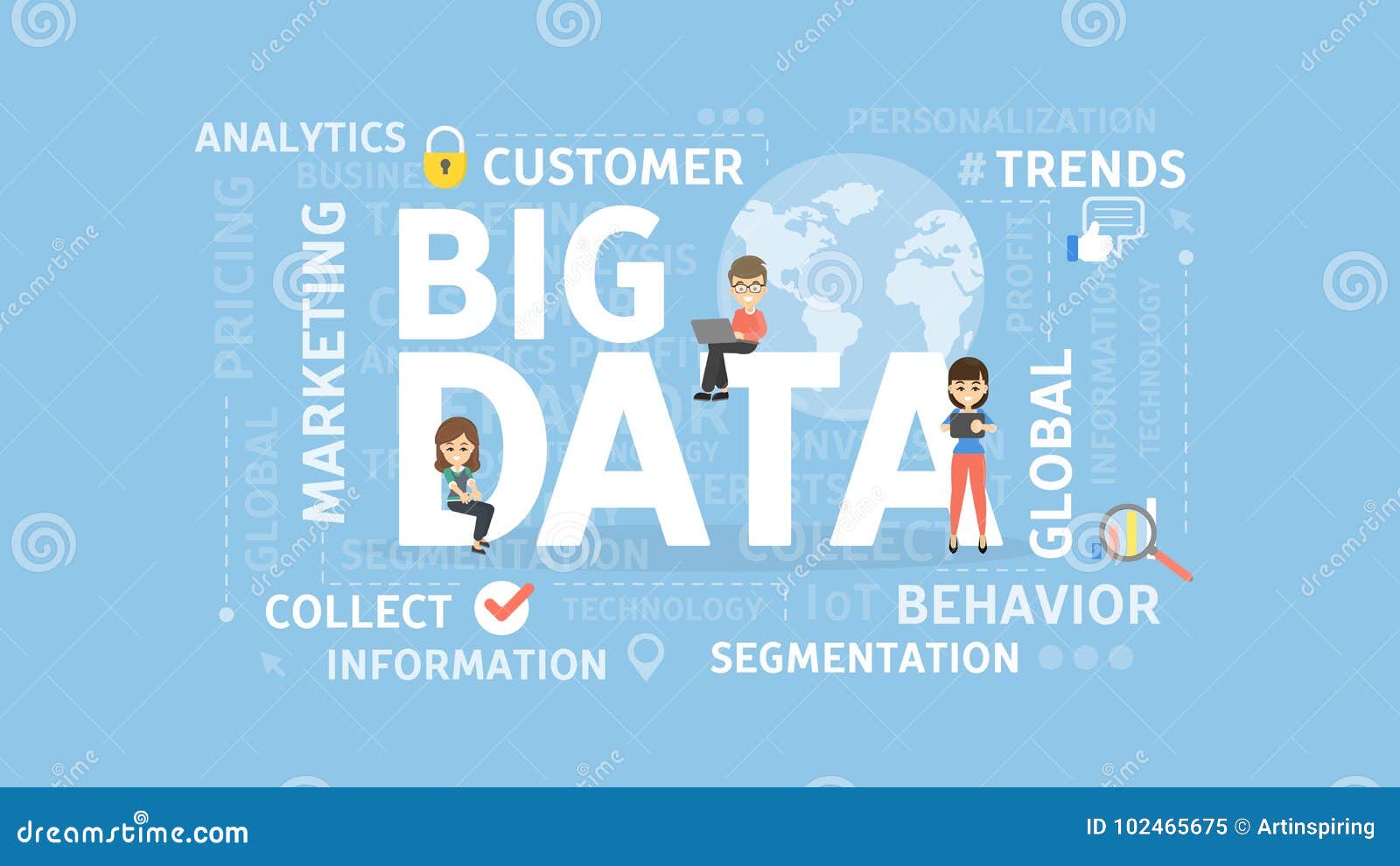 Big data concept. stock vector. Illustration of holding - 102465675